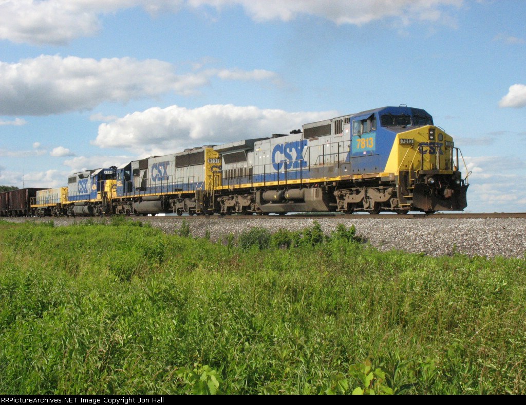 CSX 7813 rolling towards the south end of Stanley Yard with Q397